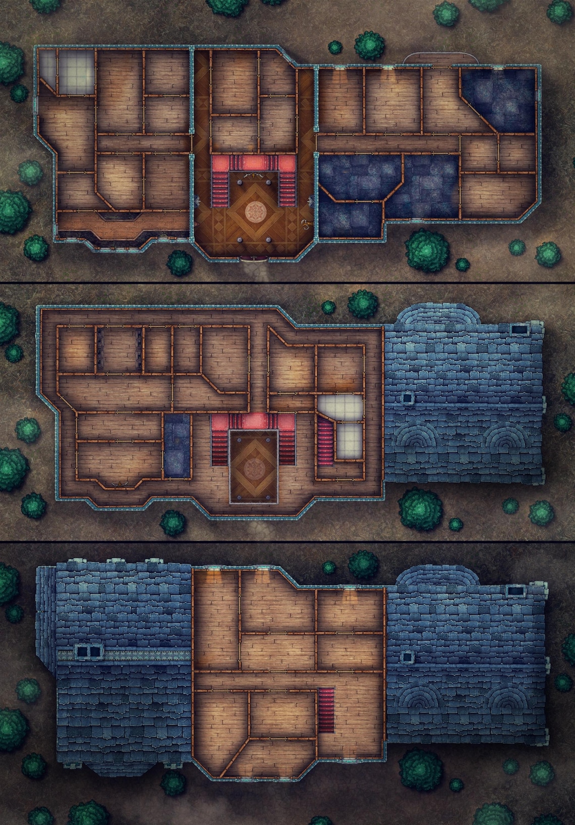 Mansion Battlemap, Dnd Map, Manor, House, D&D, Battle Map, Dungeons and ...