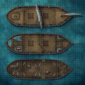 Ship Battlemap, Dnd Map, Sailing Ship, D&D, Battle Map, Dungeons and ...