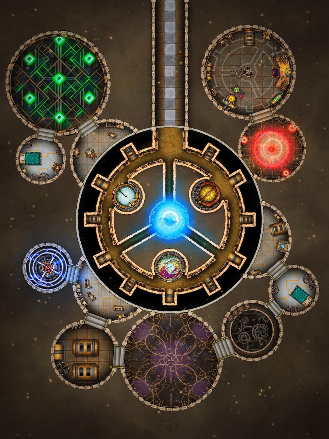 Steampunk Battlemap, Dnd Map, Dungeon, Clockwork, Eberron, Laboratory ...