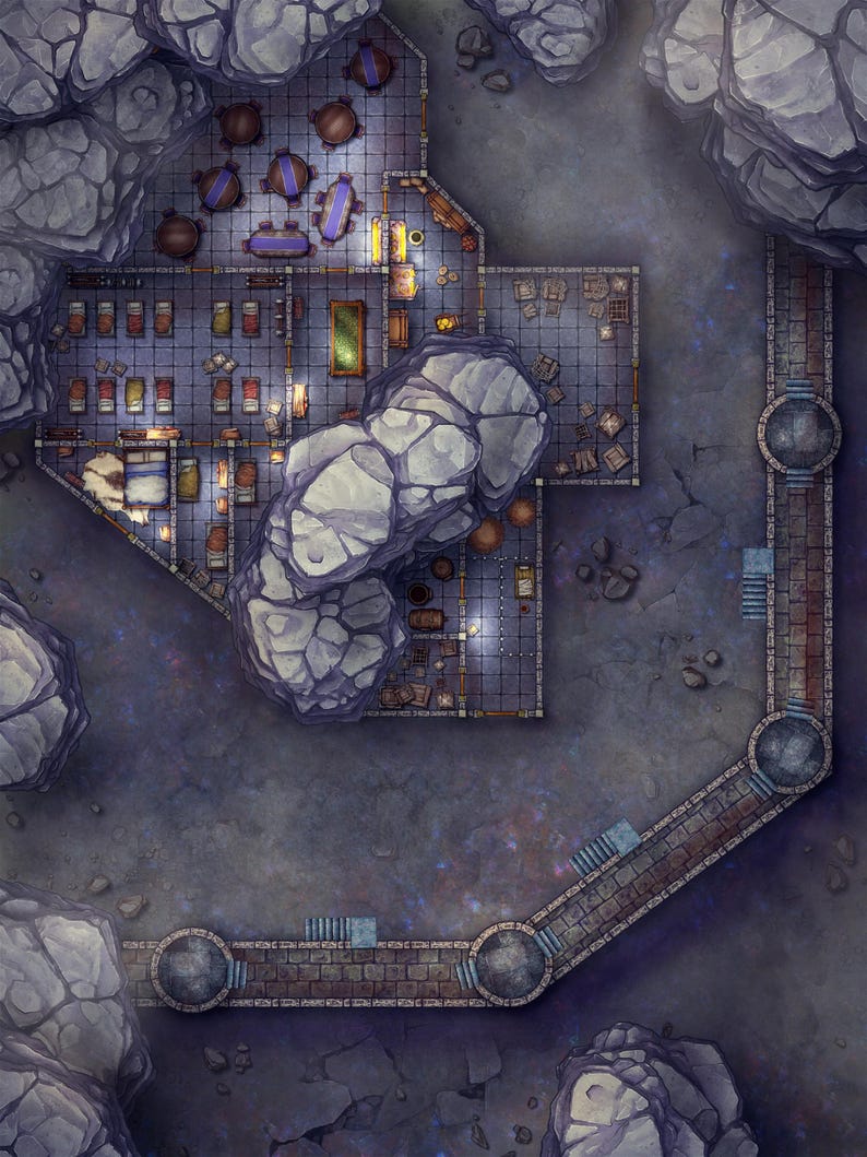 Underdark Fort Battlemap, Dnd Map, Cave, Castle, D&D, Battle Map ...