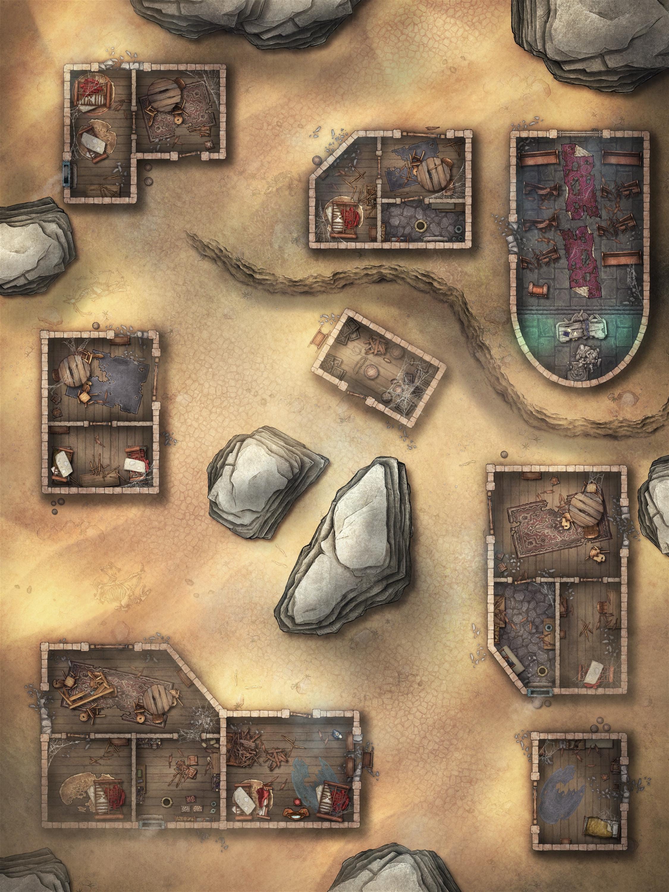 Town Battlemap, Dnd Map, City Streets, Village, D&D, Urban, Battlemap ...