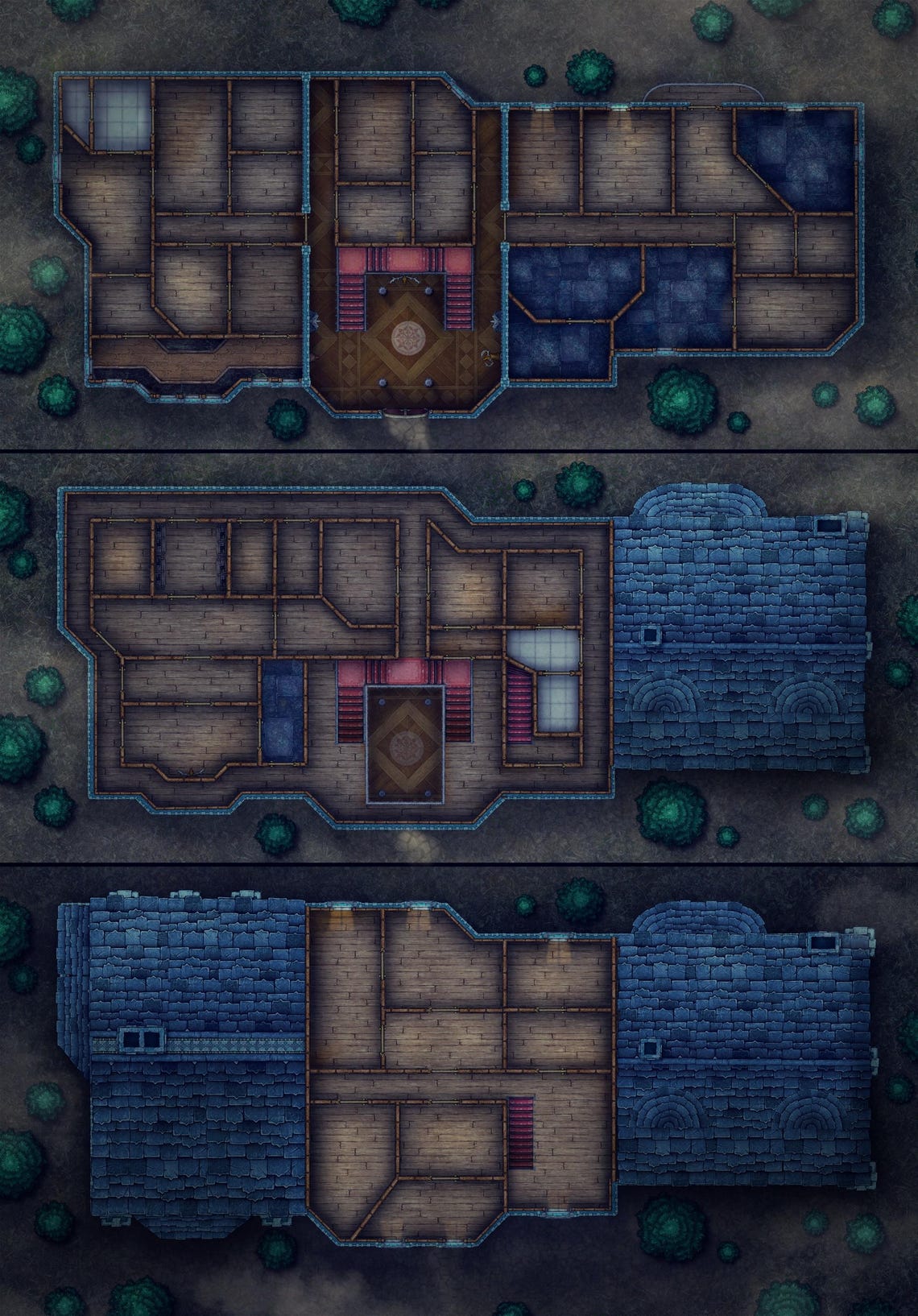 Mansion Battlemap, Dnd Map, Manor, House, D&D, Battle Map, Dungeons and ...