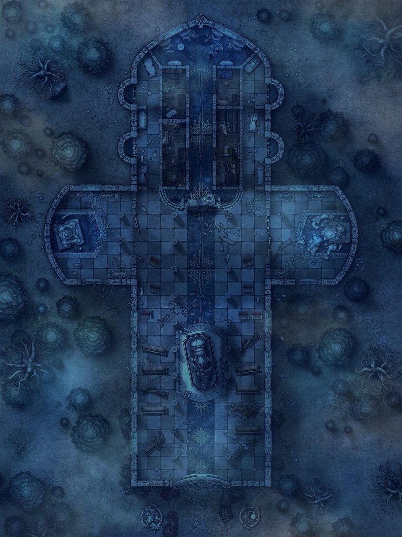 Cathedral Battlemap, Dnd Map, D&D, Battlemap, Temple, Church, Dungeons ...