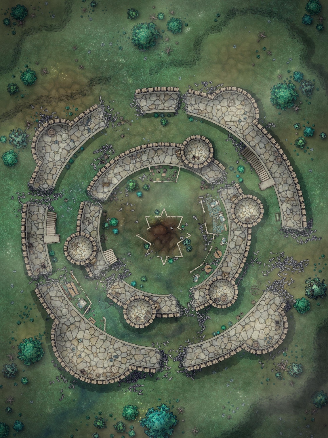 Elven Castle, Fort, Dnd Maps, Battlemap, D&D, Pathfinder, Town Map ...