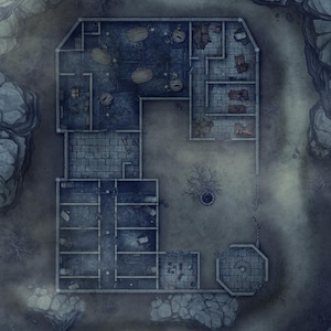 Jail Battlemap, Dnd Map, D&D, Asylum, Prison, Dungeons and Dragons, 5e ...
