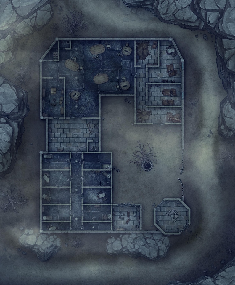 Jail Battlemap, Dnd Map, D&D, Asylum, Prison, Dungeons and Dragons, 5e ...