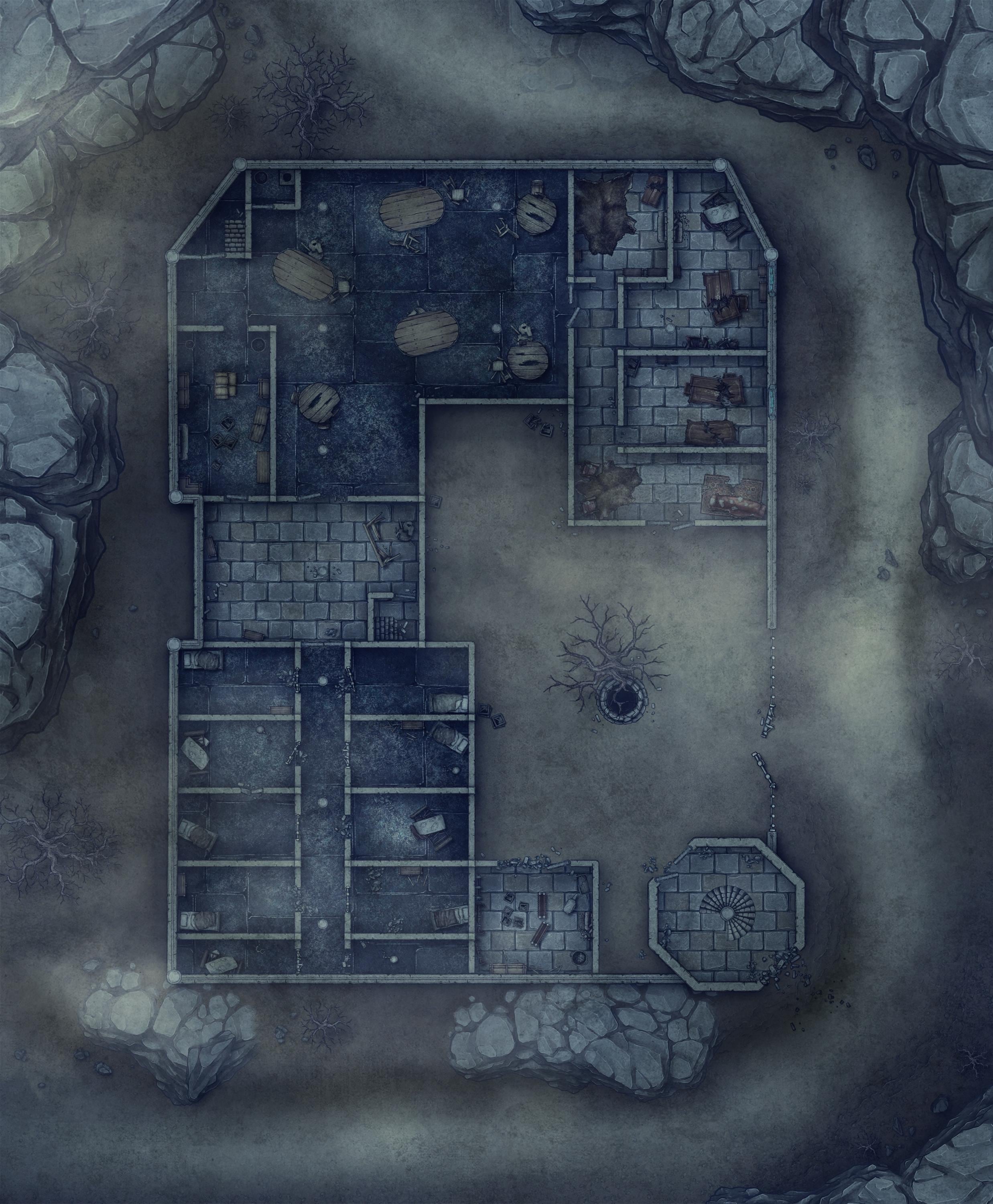 Jail Battlemap, Dnd Map, D&D, Asylum, Prison, Dungeons and Dragons, 5e ...