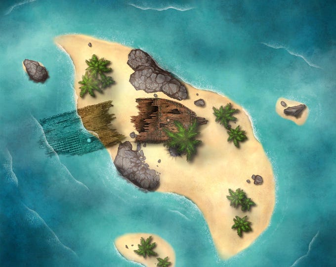 Shipwreck Battlemap, Dnd Map, Ship, Ruins, D&D, Battle Map, Dungeons ...