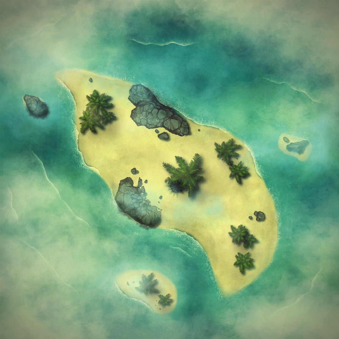 Island Battlemap, Shipwreck, Dnd Map, D&D, Battle Map, Dungeons and ...