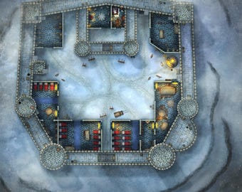 Castle Battlemaps, Dnd Maps, Fort, D&D, Pathfinder, Gridded Maps ...