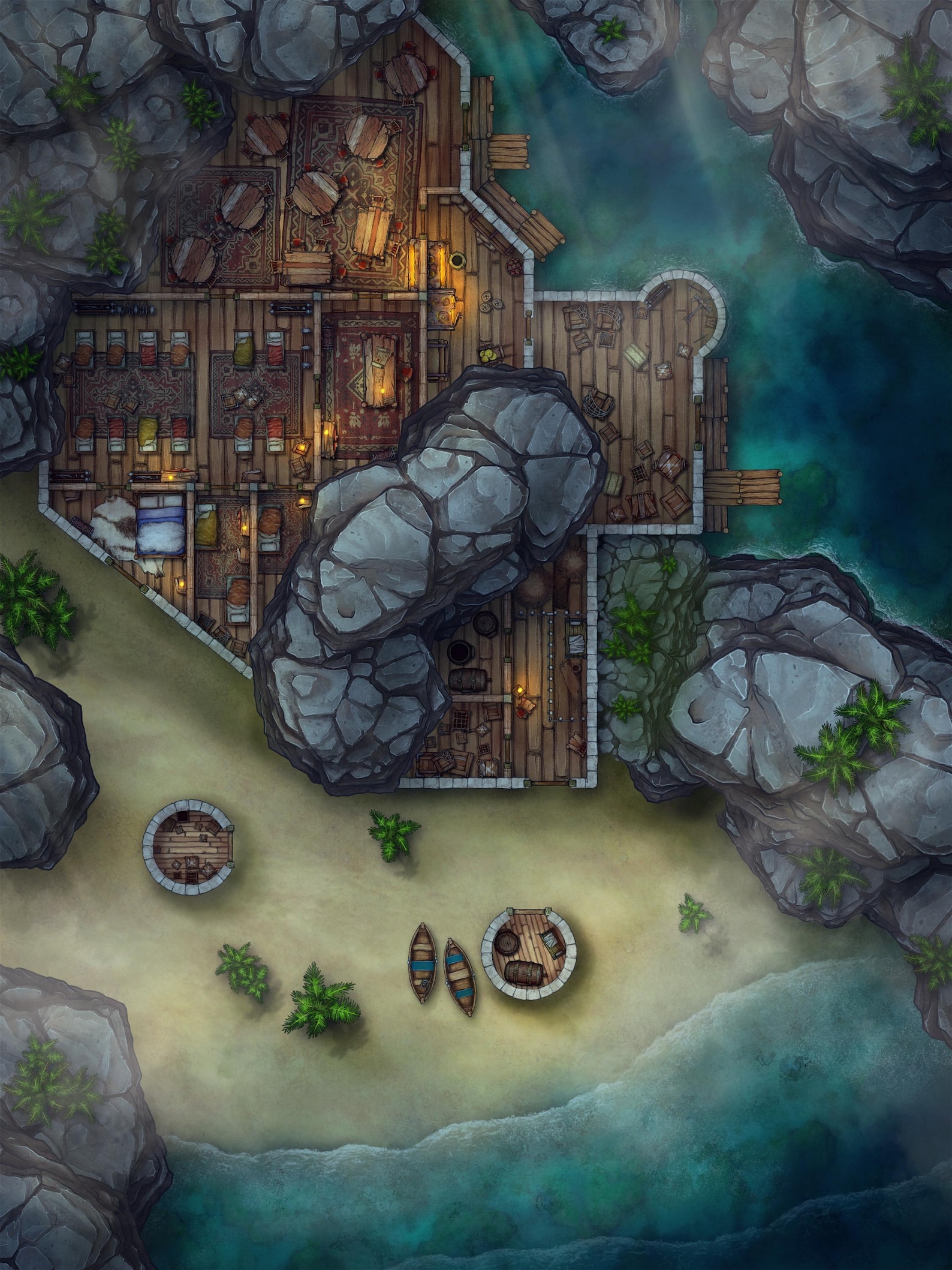 Fort Battlemap, Dnd Map, Forest, Outpost, Castle, D&D, Battle Map ...