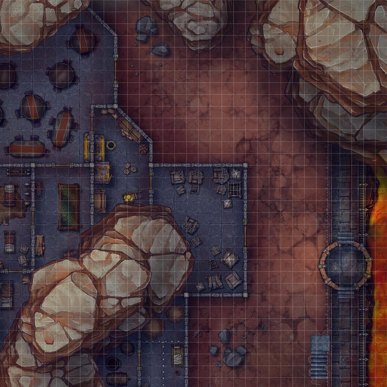 Demonic Fort Battlemap, Dnd Map, Hell, D&D, Battlemap, Castle, Grid Map ...