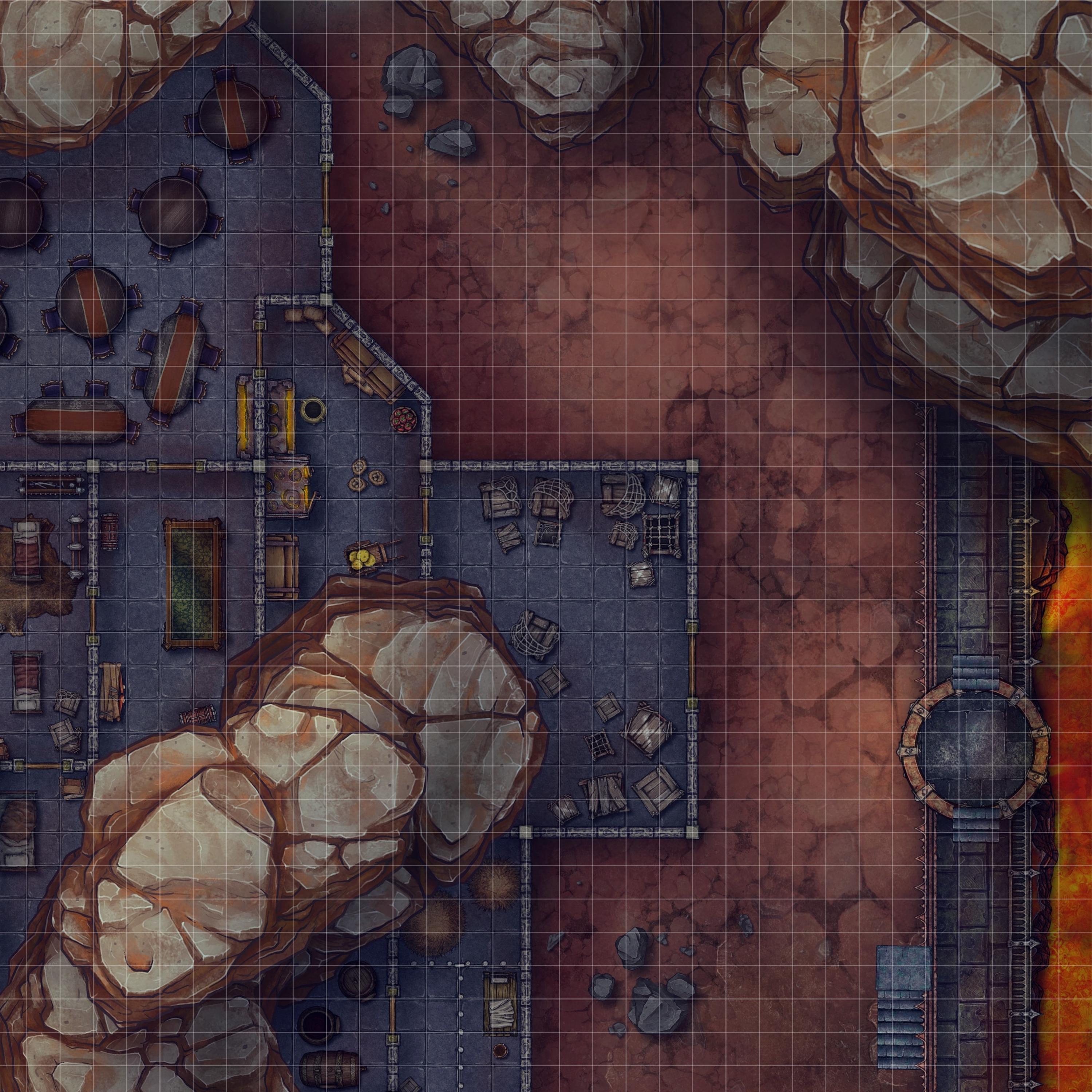 Demonic Fort Battlemap, Dnd Map, Hell, D&D, Battlemap, Castle, Grid Map ...