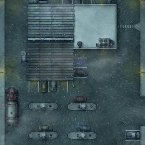 Modern Gas Station, Battlemap, Dnd Map, City, Modern Map, Sci Fi ...