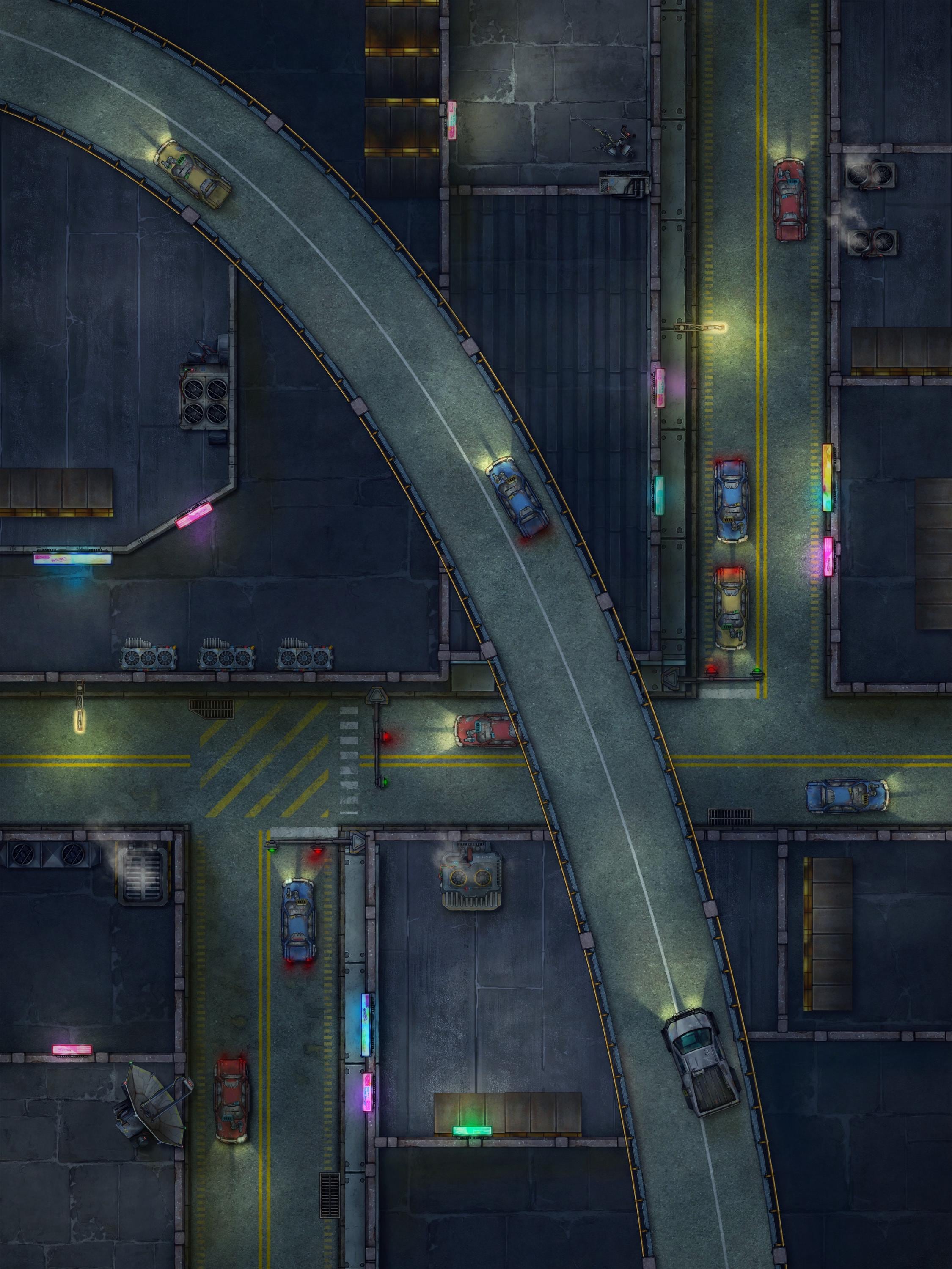 Modern City Battlemap, City Streets, Dnd Map, TTRPG Map, Cyberpunk, D&D ...