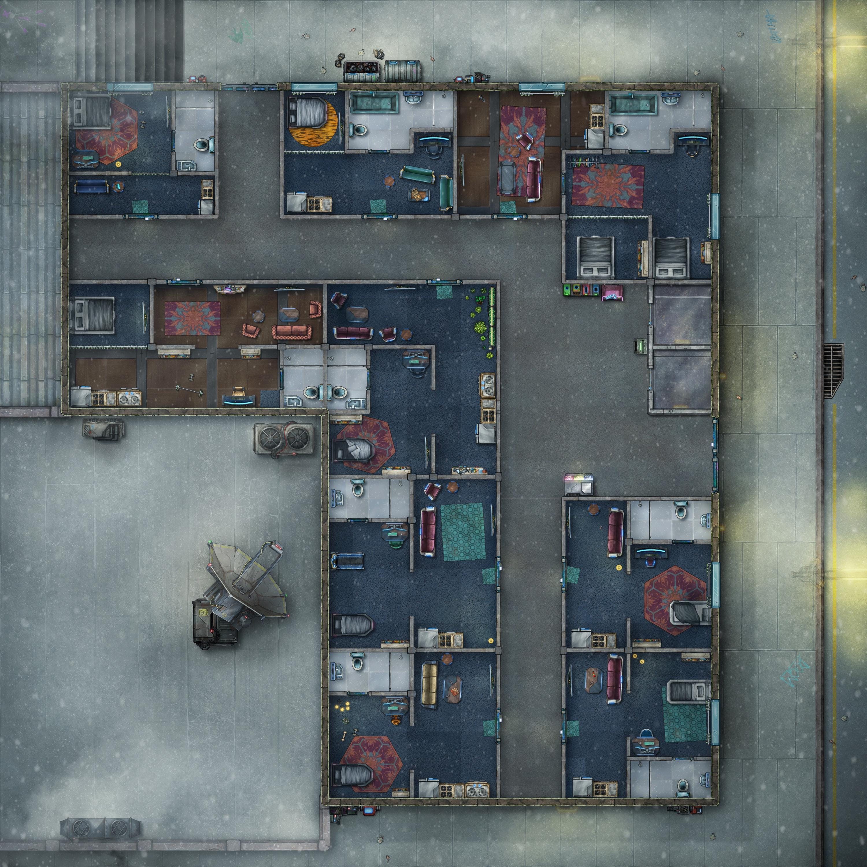 Apartment Battlemap, Dnd Map, Cyberpunk, Modern Maps, Sci Fi Battlemap ...