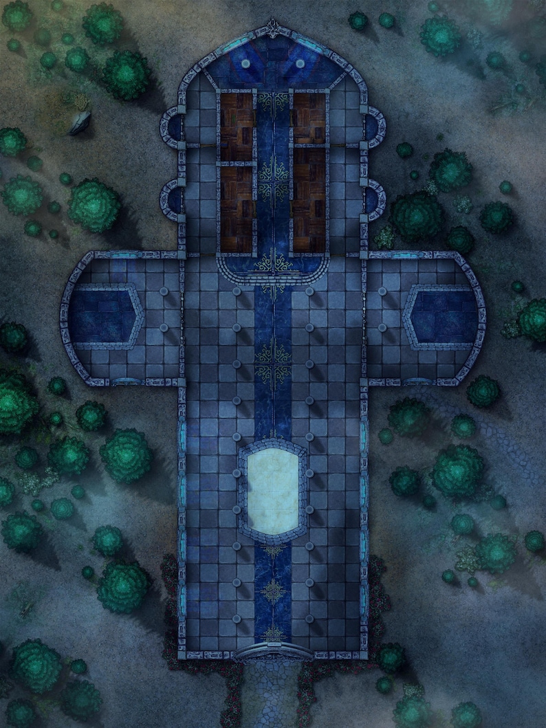 Cathedral Battlemap, Dnd Map, D&D, Battlemap, Temple, Church, Dungeons ...