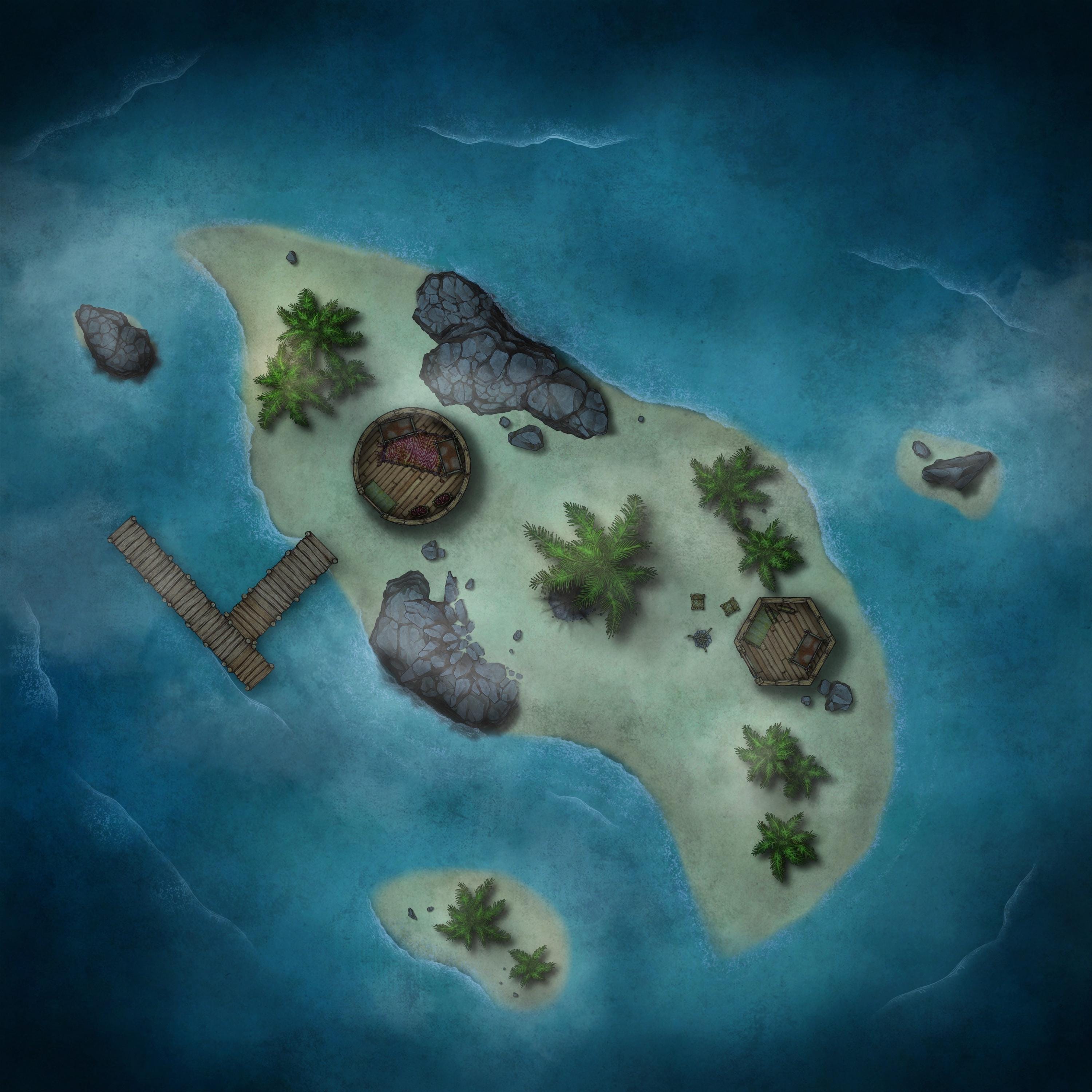 Island Battlemap, Shipwreck, Dnd Map, D&D, Battle Map, Dungeons and ...