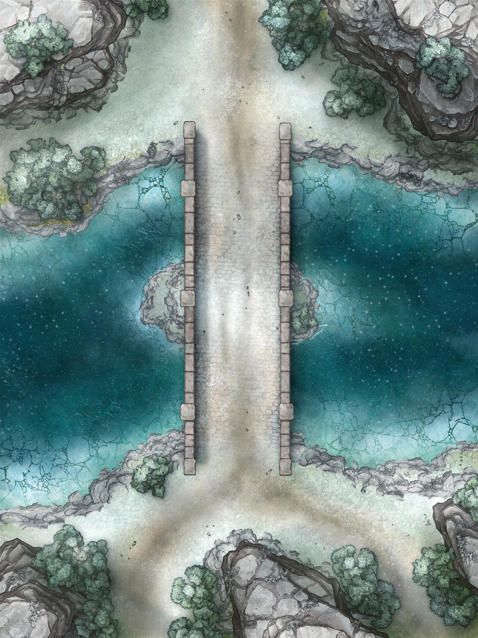 Bridge Battlemap, Dnd Map, Cliff, D&D, Battle Map, Dungeons and Dragons ...