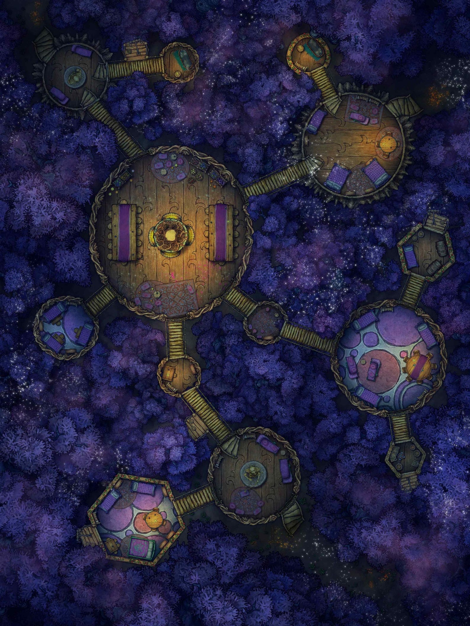 Tree House Battlemap, Dnd Map, Town, Elven, D&D, Village, Fey, RPG Map ...