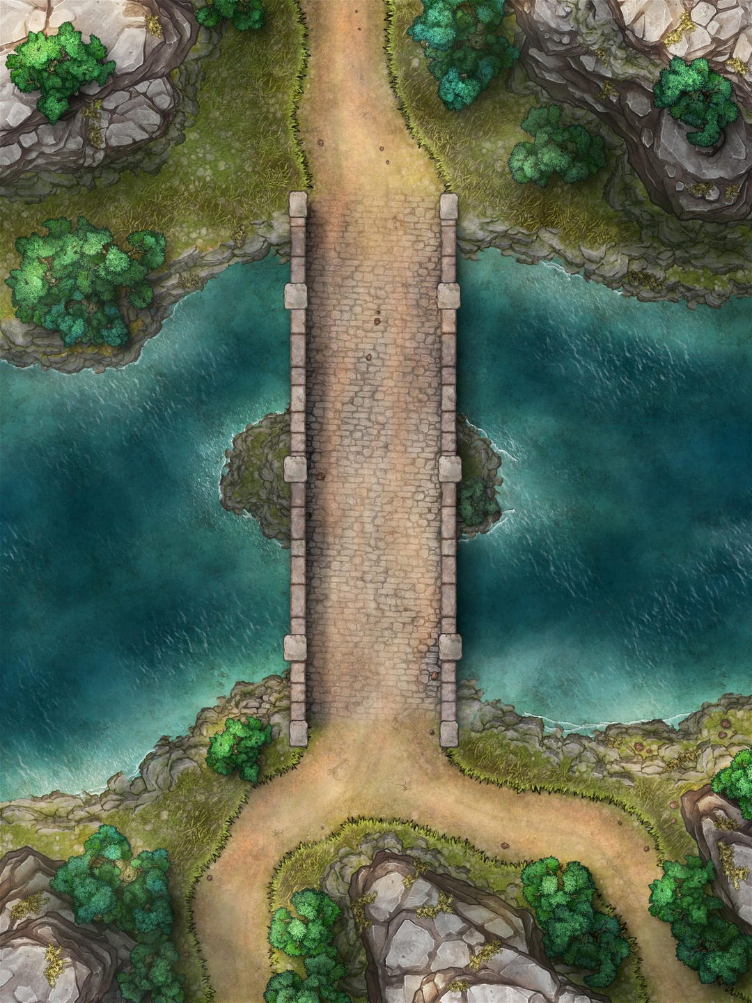 Bridge Battlemap, Dnd Map, Cliff, D&D, Battle Map, Dungeons and Dragons, 5e, Roll20, Fantasy ...