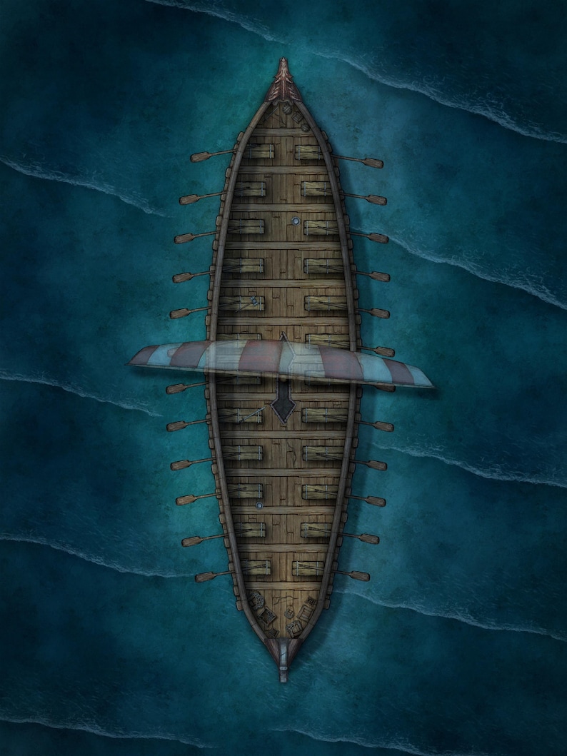 Viking Ship Battlemap, Dnd Map, Longship, Pirate Ship, D&D, Battle Map ...