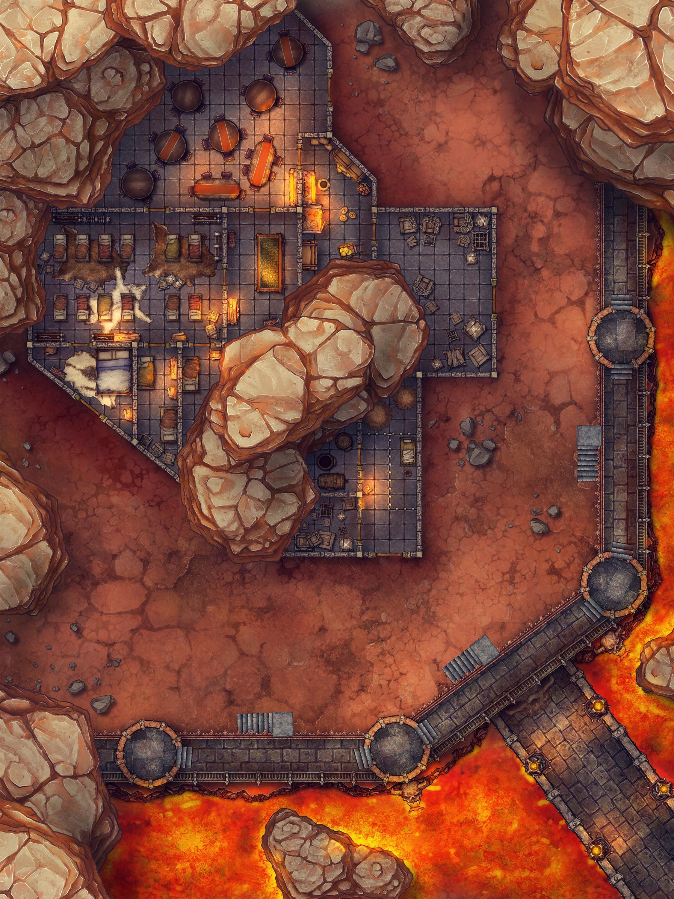 Castles and Forts Battlemaps, Dnd Map, Tower, D&D, Ruins, Battle Map ...