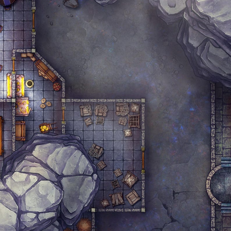 Underdark Fort Battlemap, Dnd Map, Cave, Castle, D&D, Battle Map ...