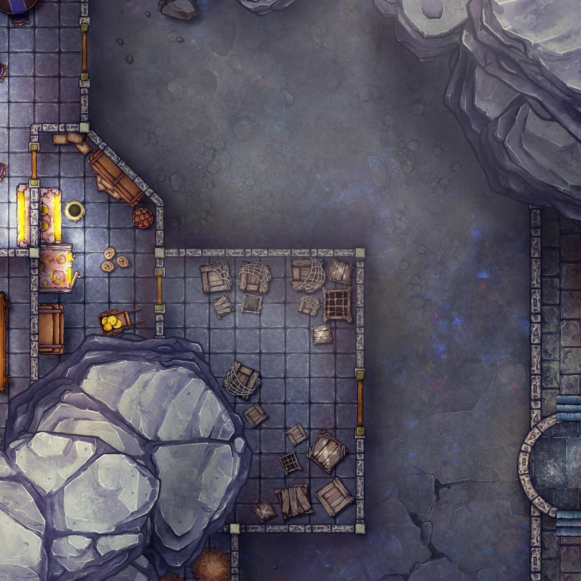 Underdark Fort Battlemap, Dnd Map, Cave, Castle, D&D, Battle Map ...