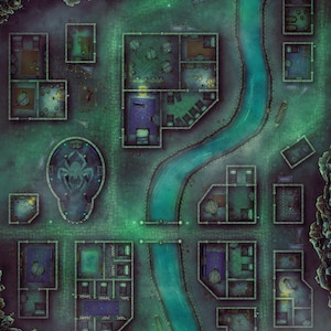 Underdark City Battlemap, Dnd Map, Town, City Streets, D&D, Battle Map ...