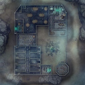 Jail Battlemap, Dnd Map, D&D, Asylum, Prison, Dungeons and Dragons, 5e ...