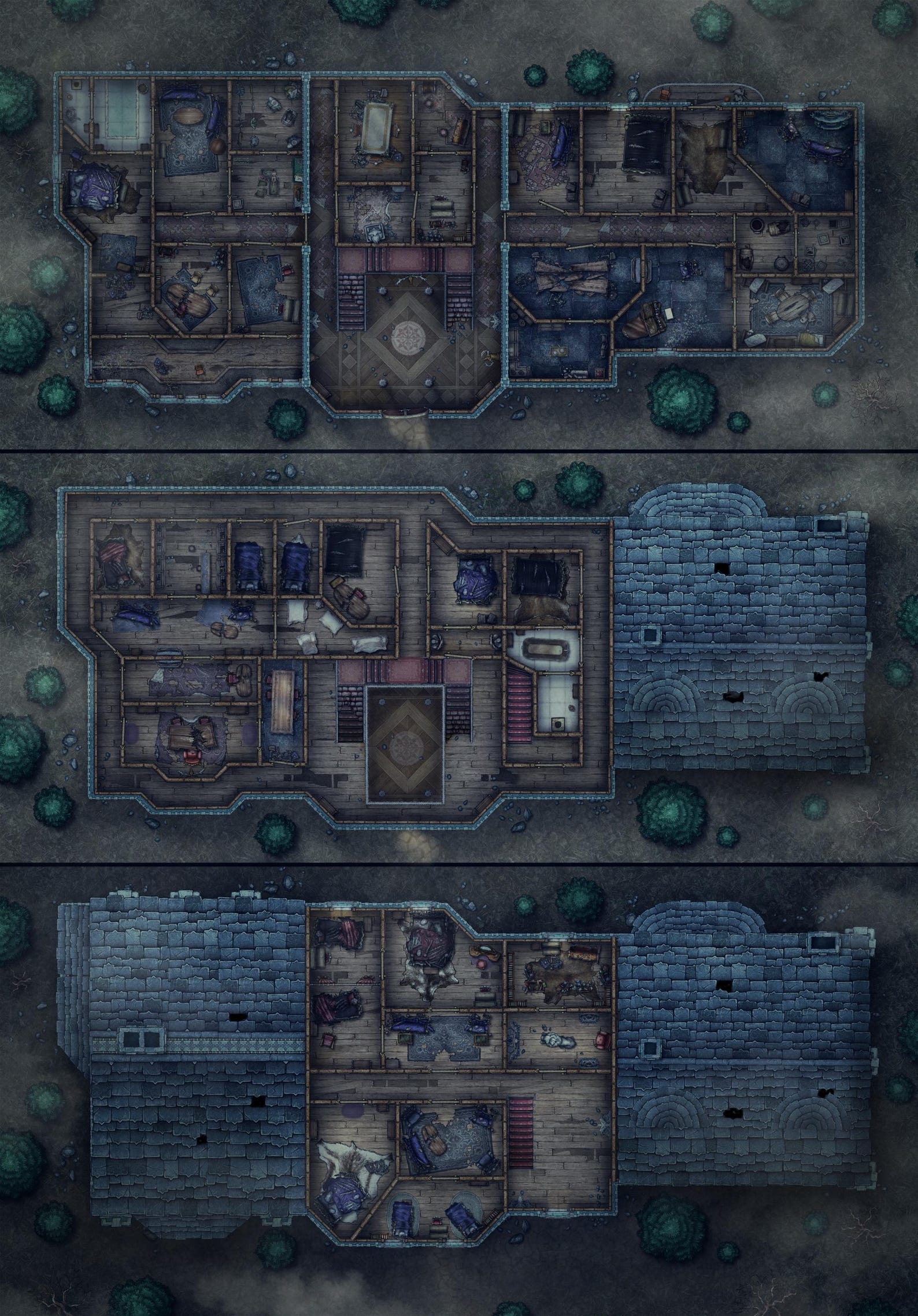 Mansion Battlemap, Dnd Map, Manor, House, D&D, Battle Map, Dungeons and ...