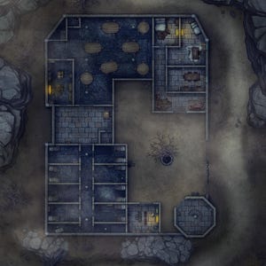 Jail Battlemap, Dnd Map, D&D, Asylum, Prison, Dungeons and Dragons, 5e ...