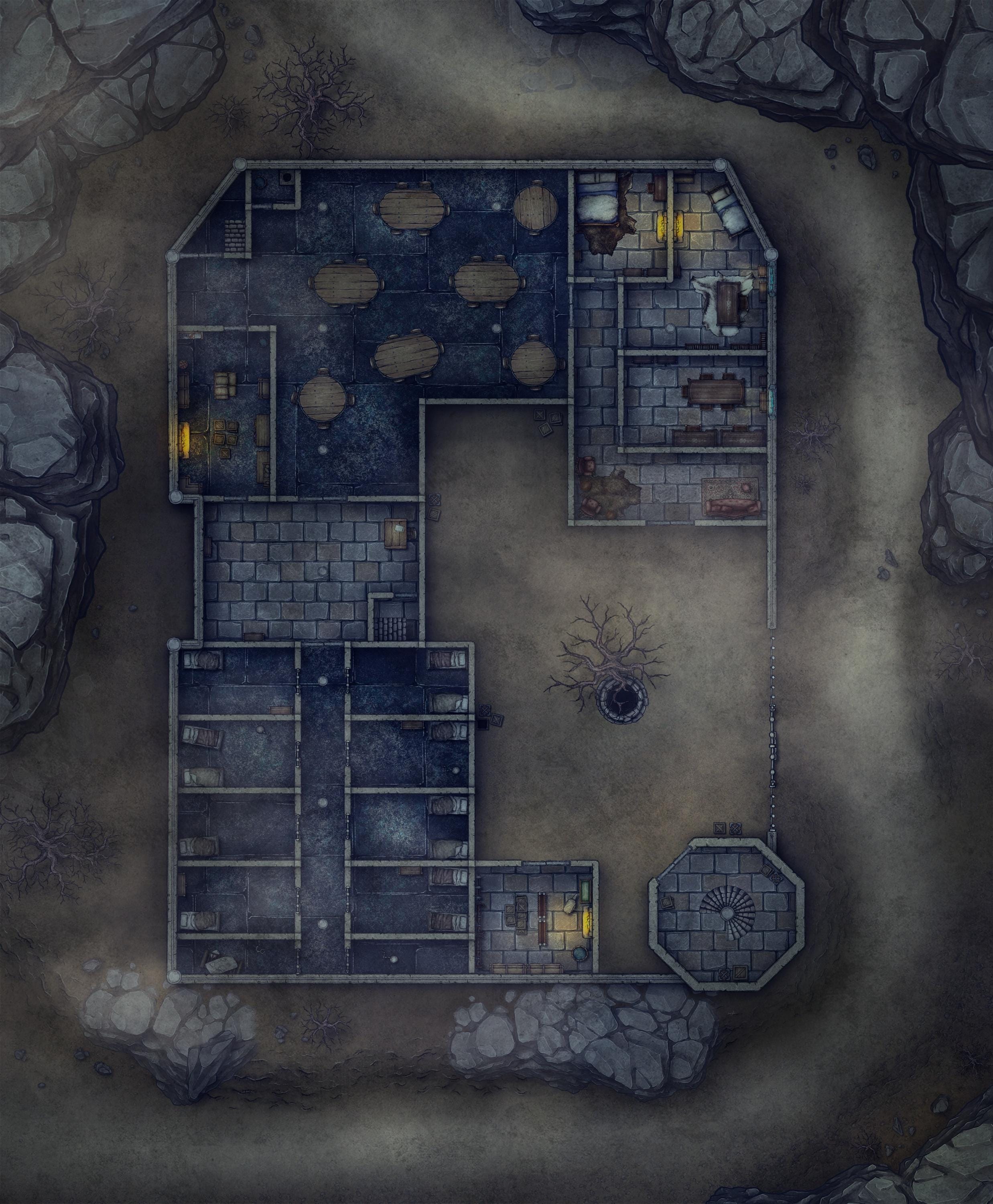 Jail Battlemap, Dnd Map, D&D, Asylum, Prison, Dungeons and Dragons, 5e ...