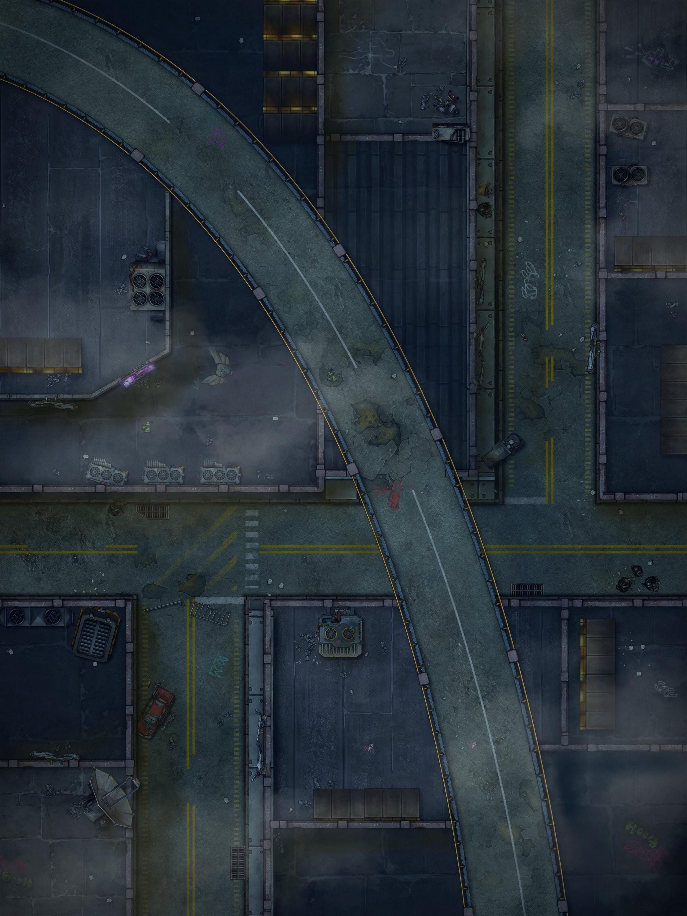 Modern City Battlemap, City Streets, Dnd Map, TTRPG Map, Cyberpunk, D&D ...