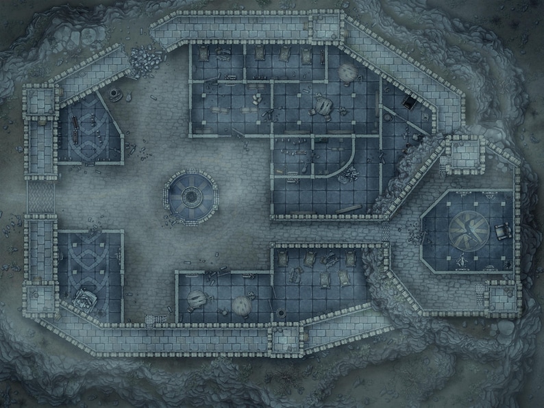 Castle Battlemap, Dnd Map, Crypt, Dwarven, D&D, Battle Map, Dungeon ...