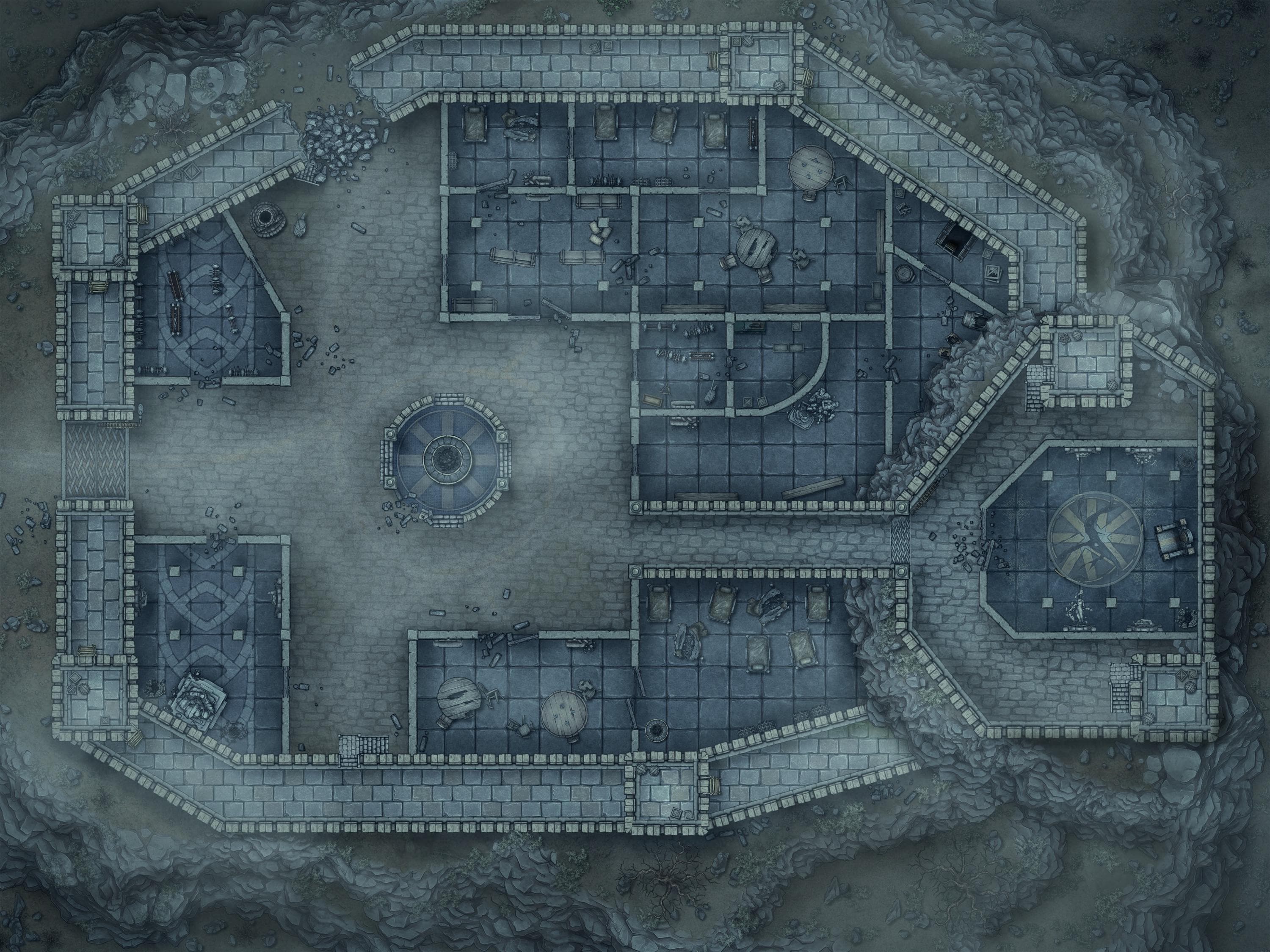Castle Battlemap, Dnd Map, Crypt, Dwarven, D&D, Battle Map, Dungeon ...