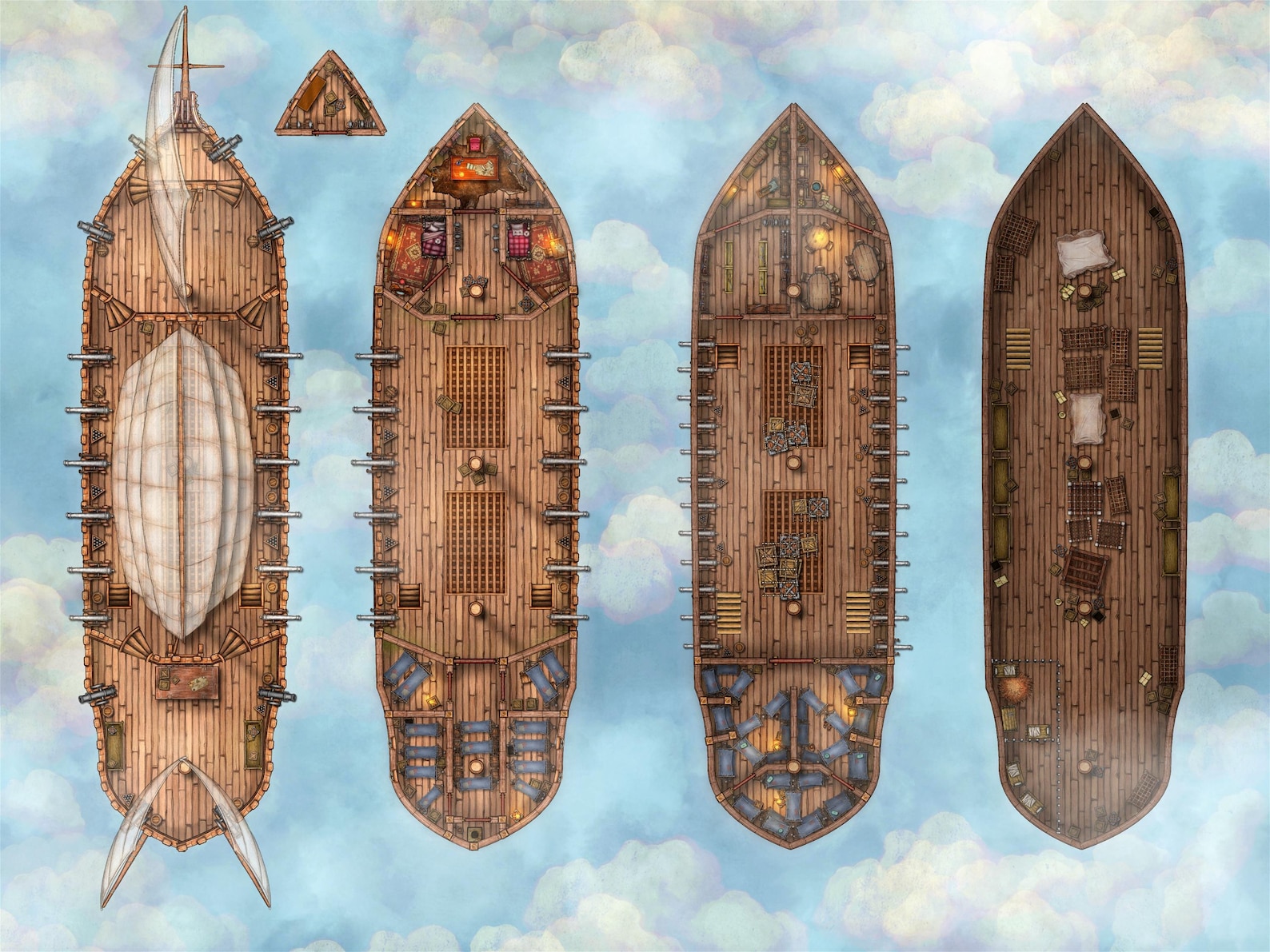 Ship Battlemap, Dnd Map, Warship, D&D, Battle Map, Dungeons and Dragons ...