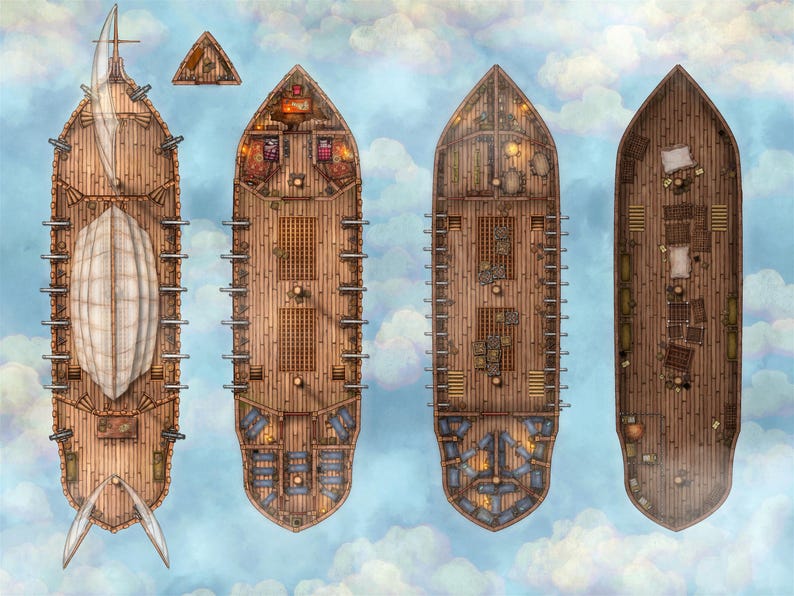 Ship Battlemap, Dnd Map, Warship, D&D, Battle Map, Dungeons and Dragons ...