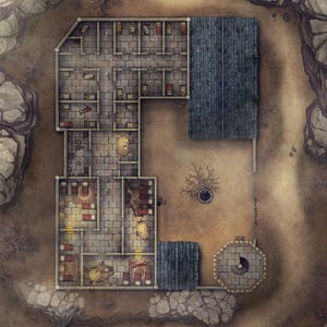 Jail Battlemap, Dnd Map, D&D, Asylum, Prison, Dungeons and Dragons, 5e ...