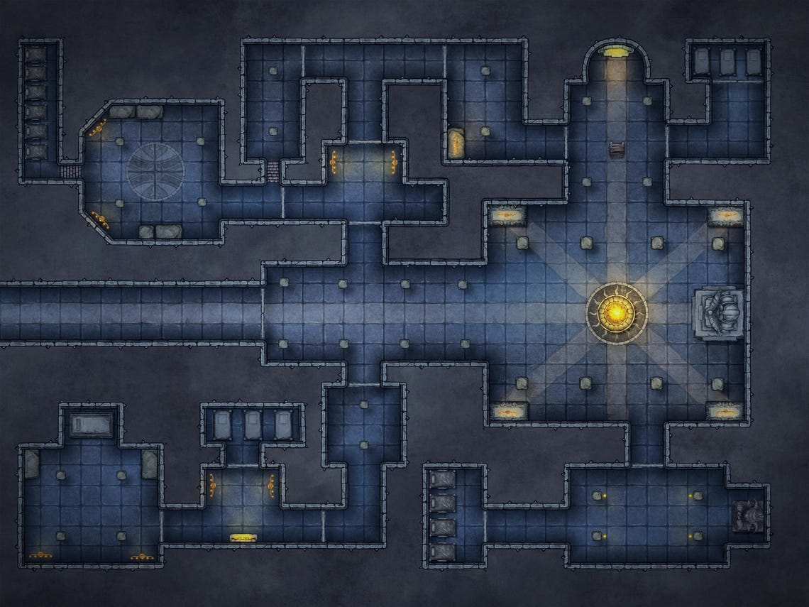 Castle Battlemap, Dnd Map, Crypt, Dwarven, D&D, Battle Map, Dungeon ...