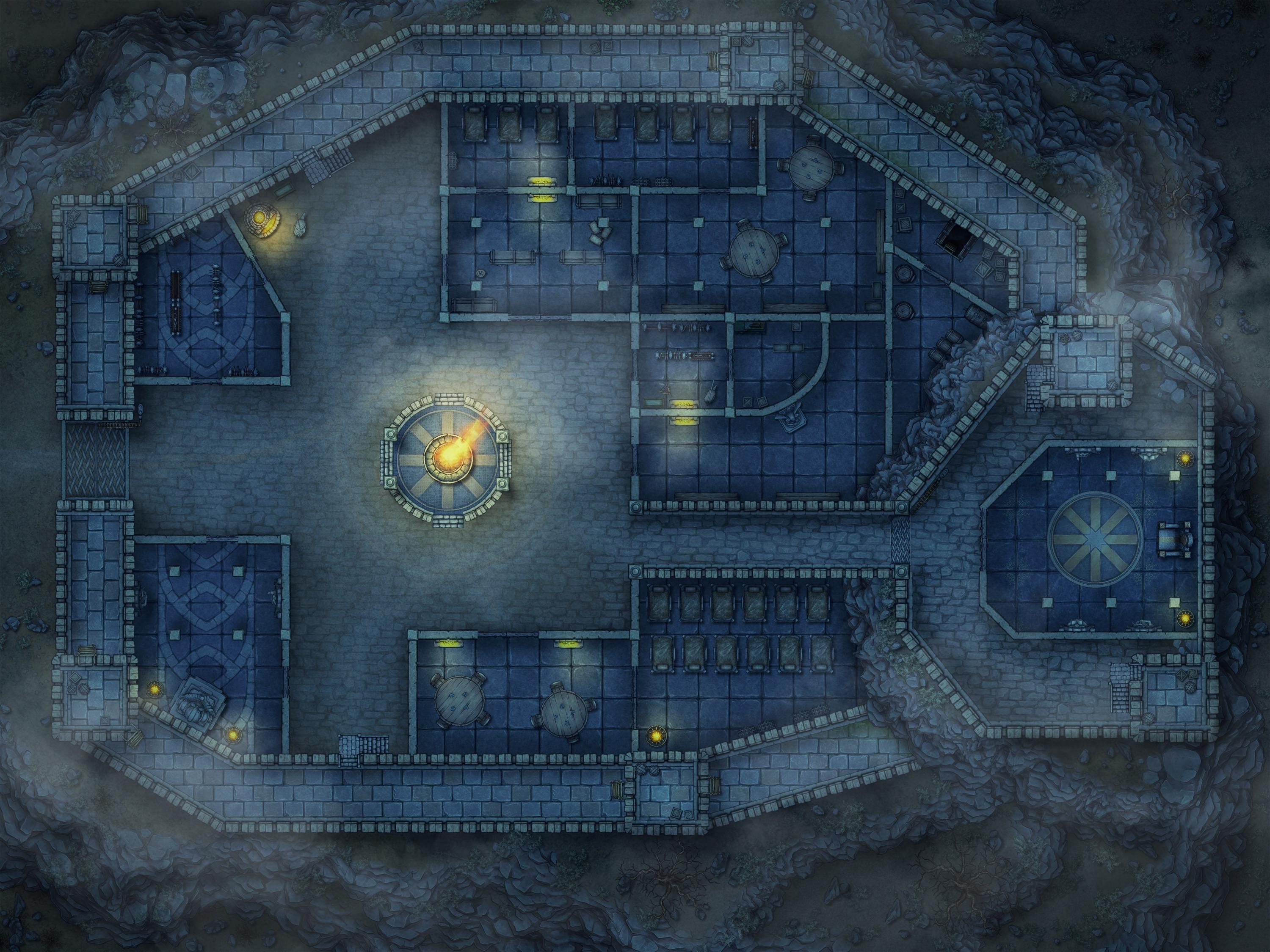 Castle Battlemap, Dnd Map, Crypt, Dwarven, D&D, Battle Map, Dungeon ...