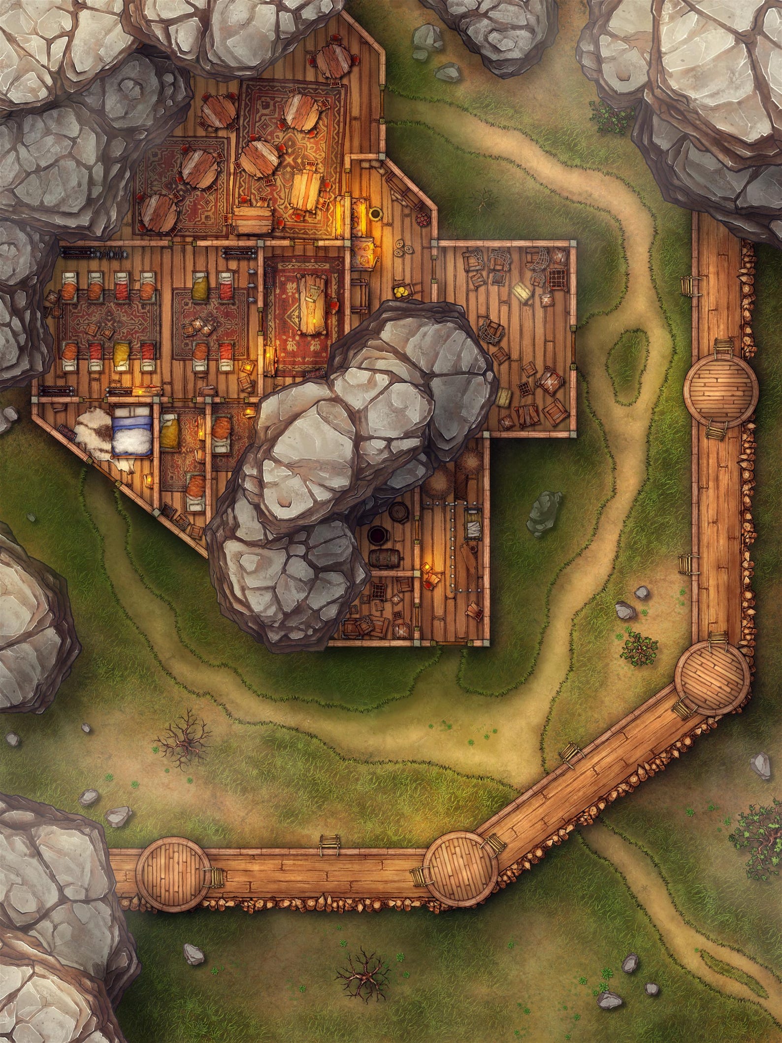 Castles and Forts Battlemaps, Dnd Map, Tower, D&D, Ruins, Battle Map ...