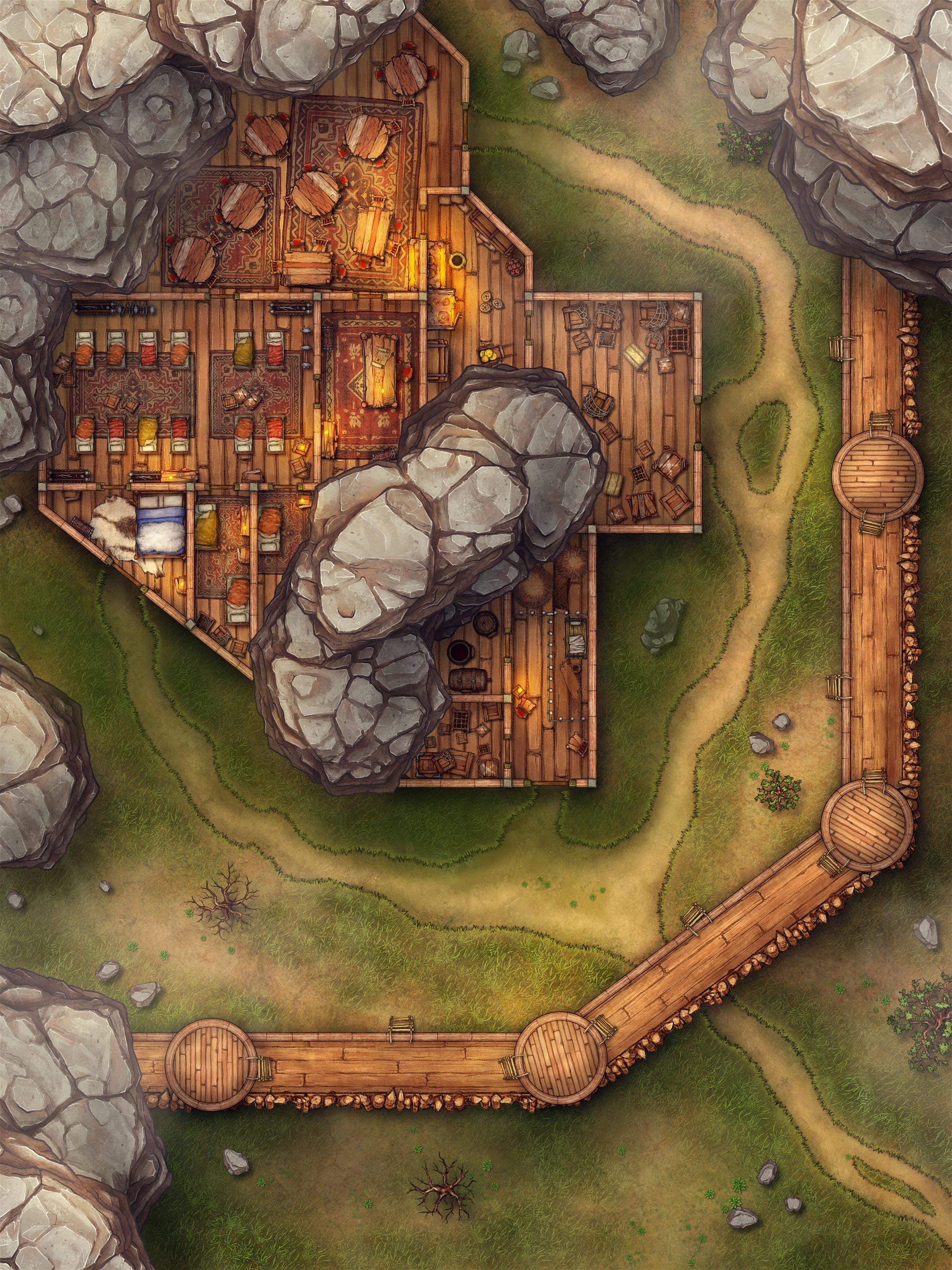 Castles and Forts Battlemaps, Dnd Map, Tower, D&D, Ruins, Battle Map ...