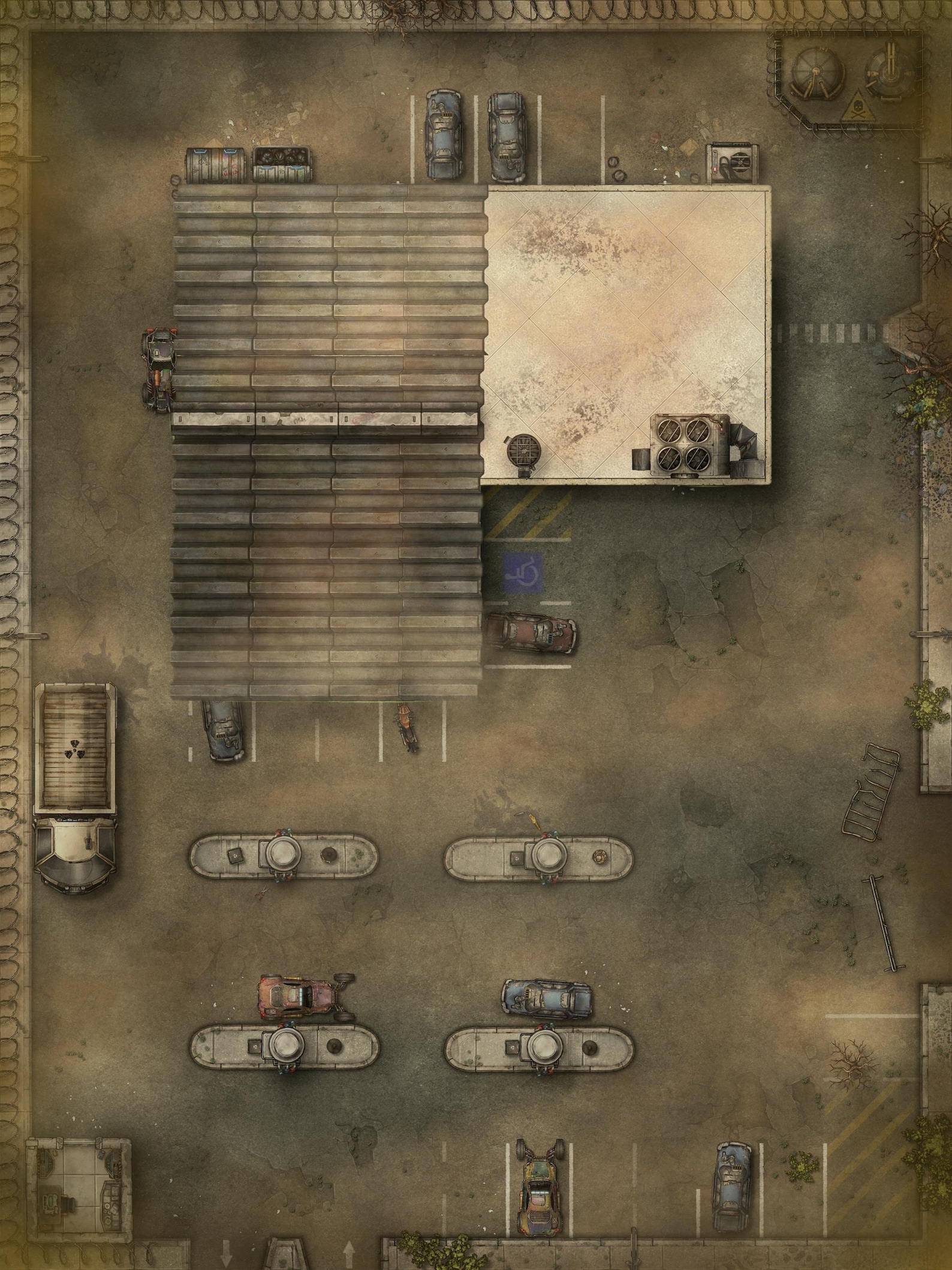 Modern Gas Station, Battlemap, Dnd Map, City, Modern Map, Sci Fi ...