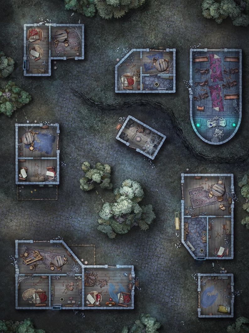 Town Battlemap, Dnd Map, City Streets, Village, D&D, Urban, Battlemap ...
