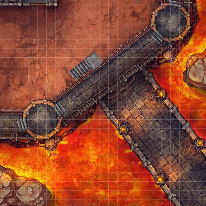 Demonic Fort Battlemap, Dnd Map, Hell, D&D, Battlemap, Castle, Grid Map ...