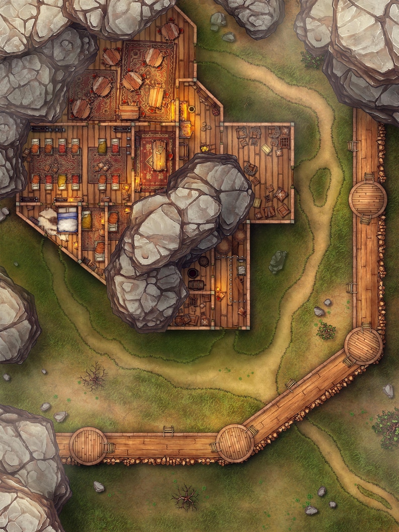 Fort Battlemap, Dnd Map, Forest, Outpost, Castle, D&D, Battle Map ...