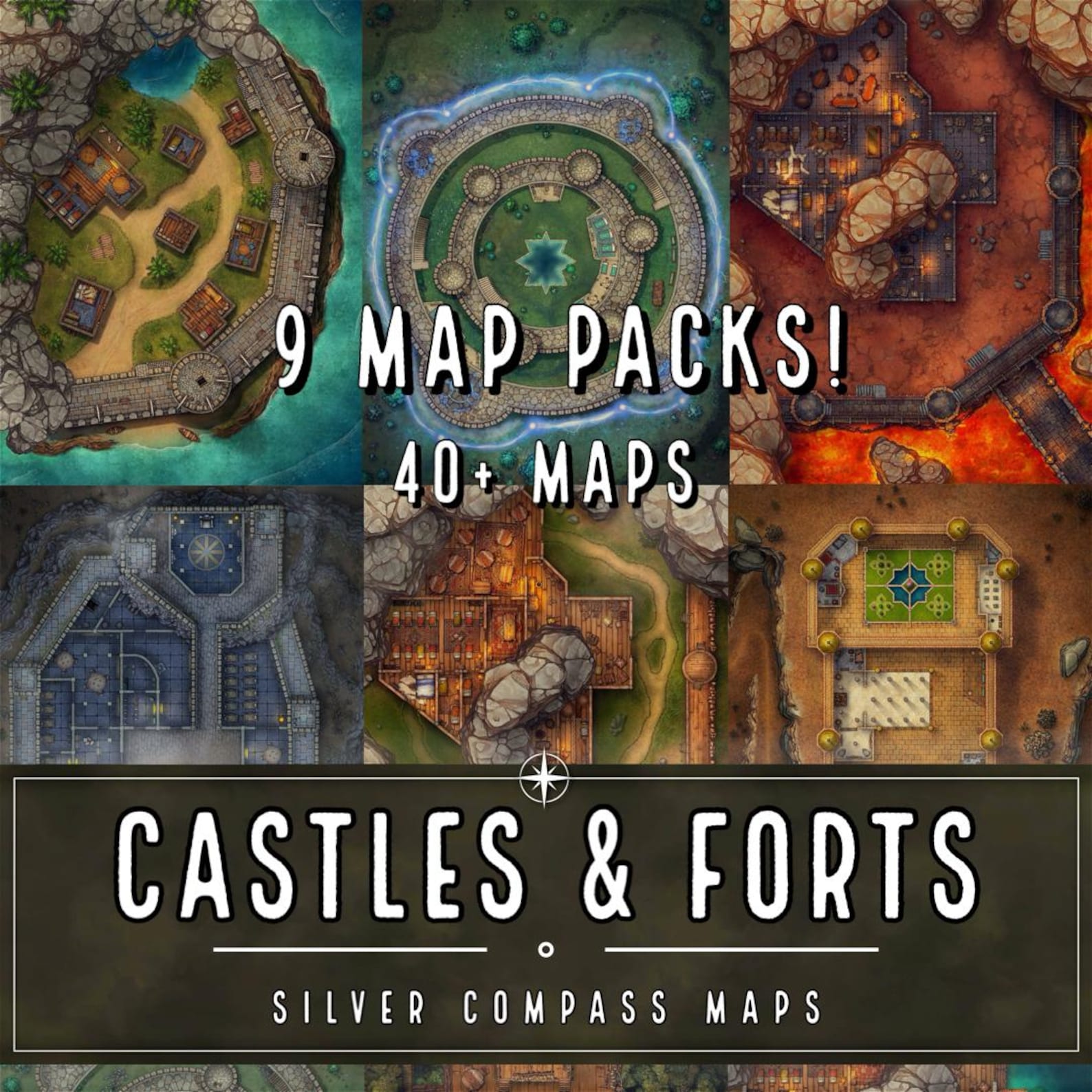 Castles and Forts Battlemaps, Dnd Map, Tower, D&D, Ruins, Battle Map ...