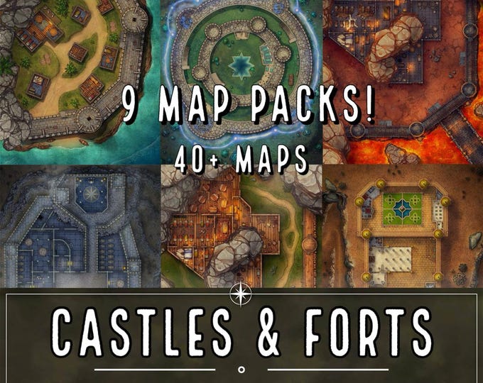Castle Battlemaps, Dnd Maps, Fort, D&D, Pathfinder, Gridded Maps ...